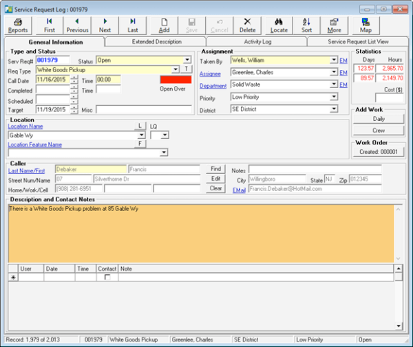 Can I Search a Service Request?